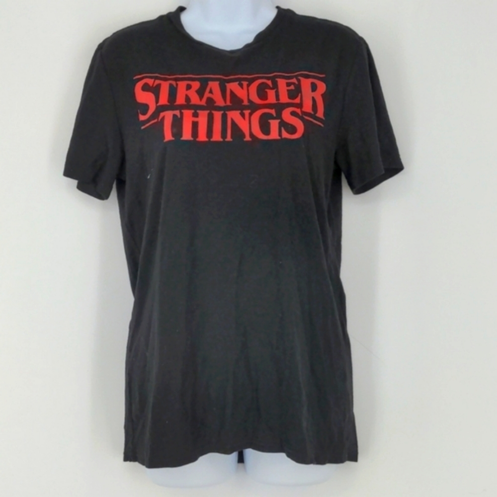 Stranger Things Netflix Red Black Logo Shirt Top Small - Gem